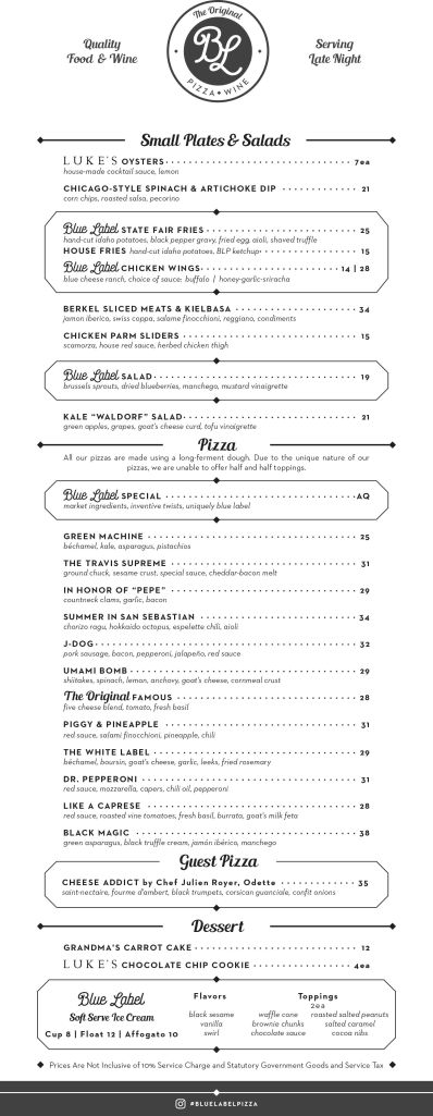 Blue Label Pizza, Ann Siang: Atas Pizzeria from Sister Restaurant of ...