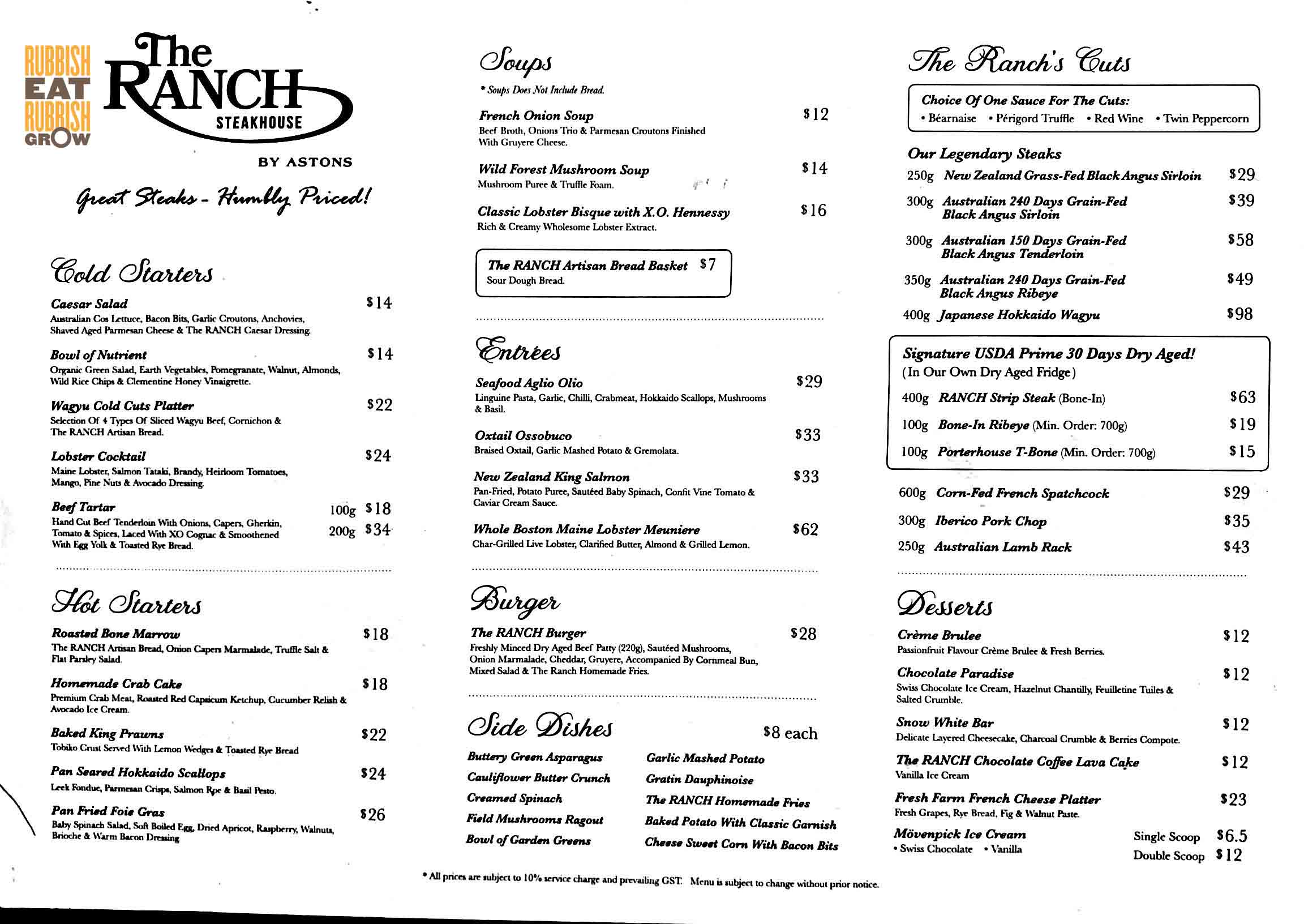 The Ranch Steakhouse by Astons, Clarke Quay: From Kopitiam to Atas. It ...