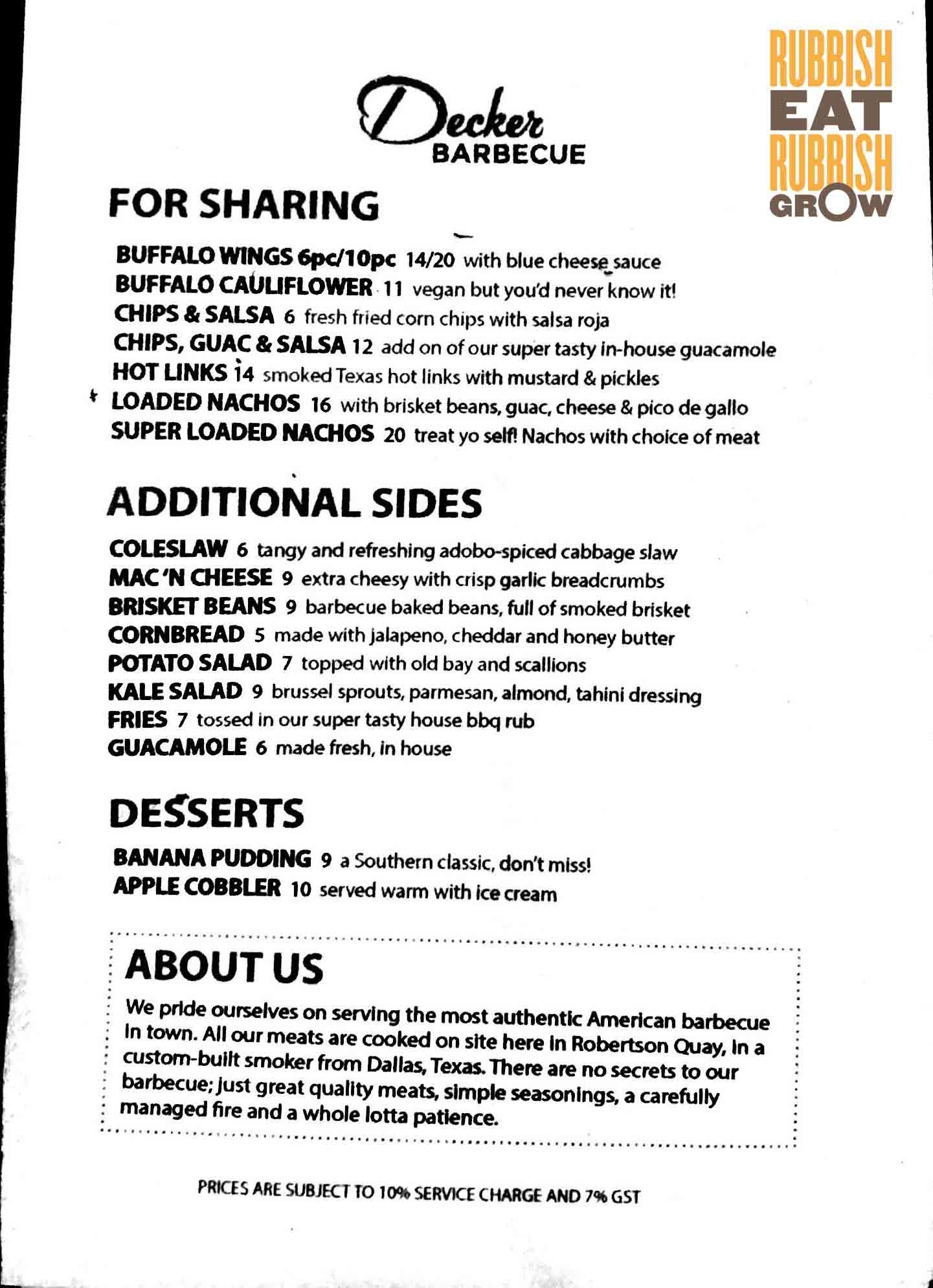 Decker Barbecue, Robertson Quay: Excellent No-frills Texan BBQ by Bali ...